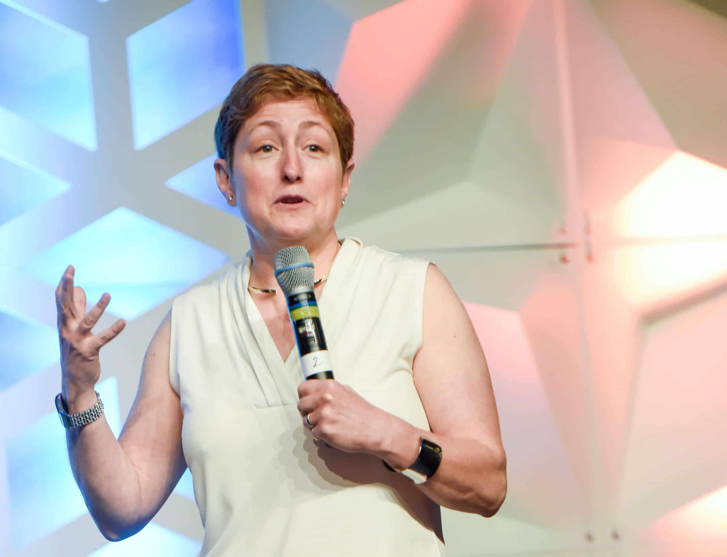 Ave M, Principal, Elena Gerstmann gives an IGNITE! talk during CESSE ...